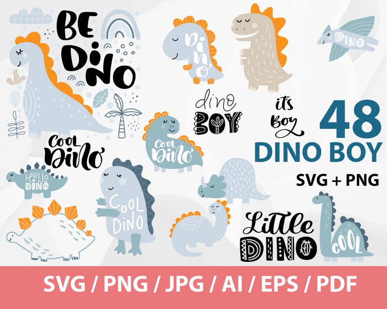 Dinosaur Clipart Dino PNG Baby Dino Clip Art Nursery - Etsy