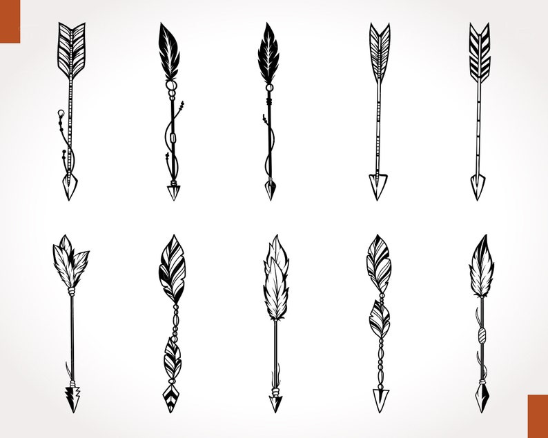 Arrow SVG - Hand Drawn Arrow Svg, Tribal Arrows Svg, Boho Arrow Clipart ...