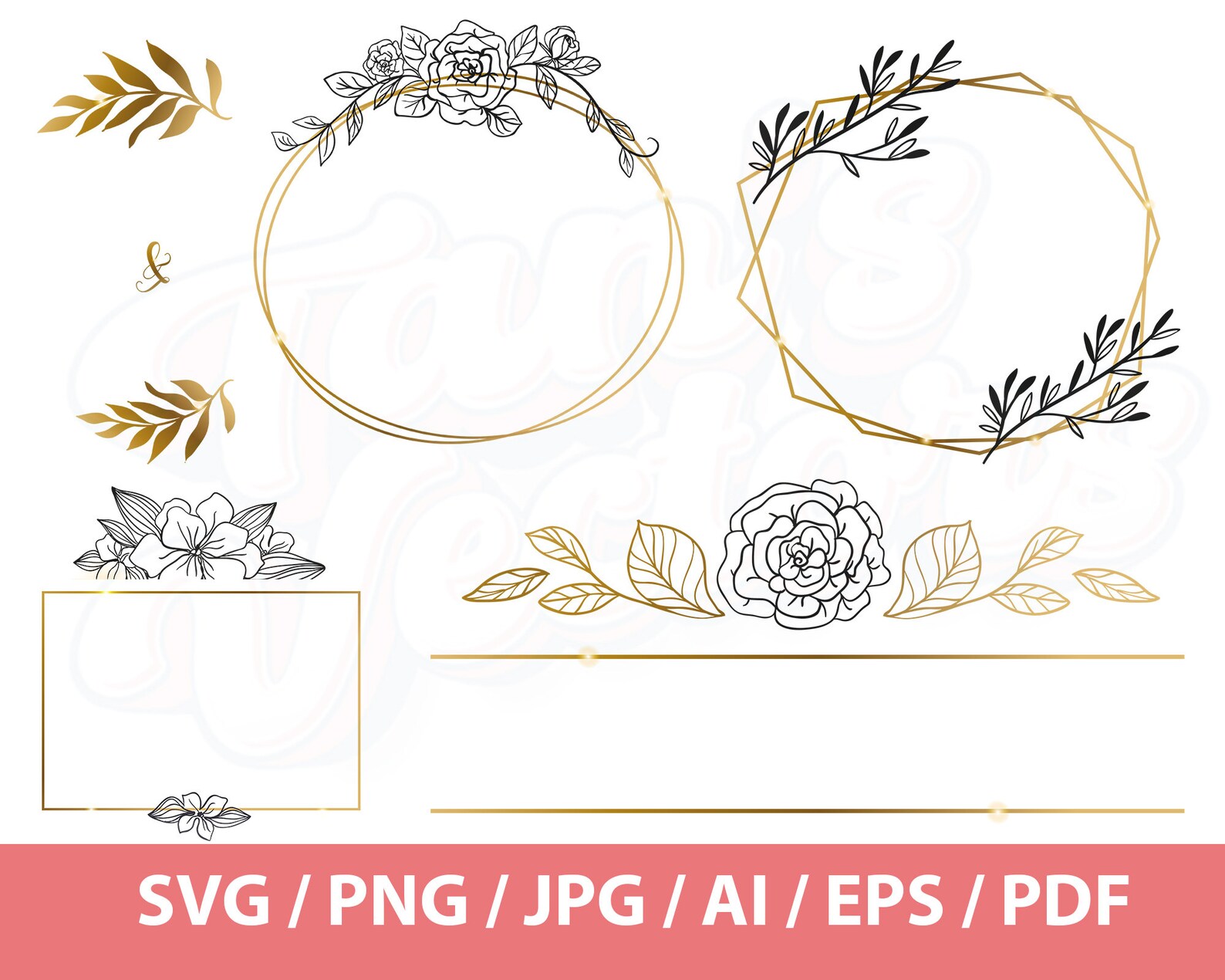 Gold Wedding Monogram SVG Bride Svg Groom Svg Wedding Svg - Etsy