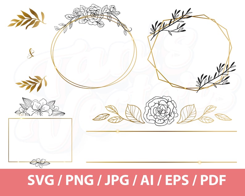 Gold Wedding Monogram SVG Bride Svg Groom Svg Wedding Svg - Etsy