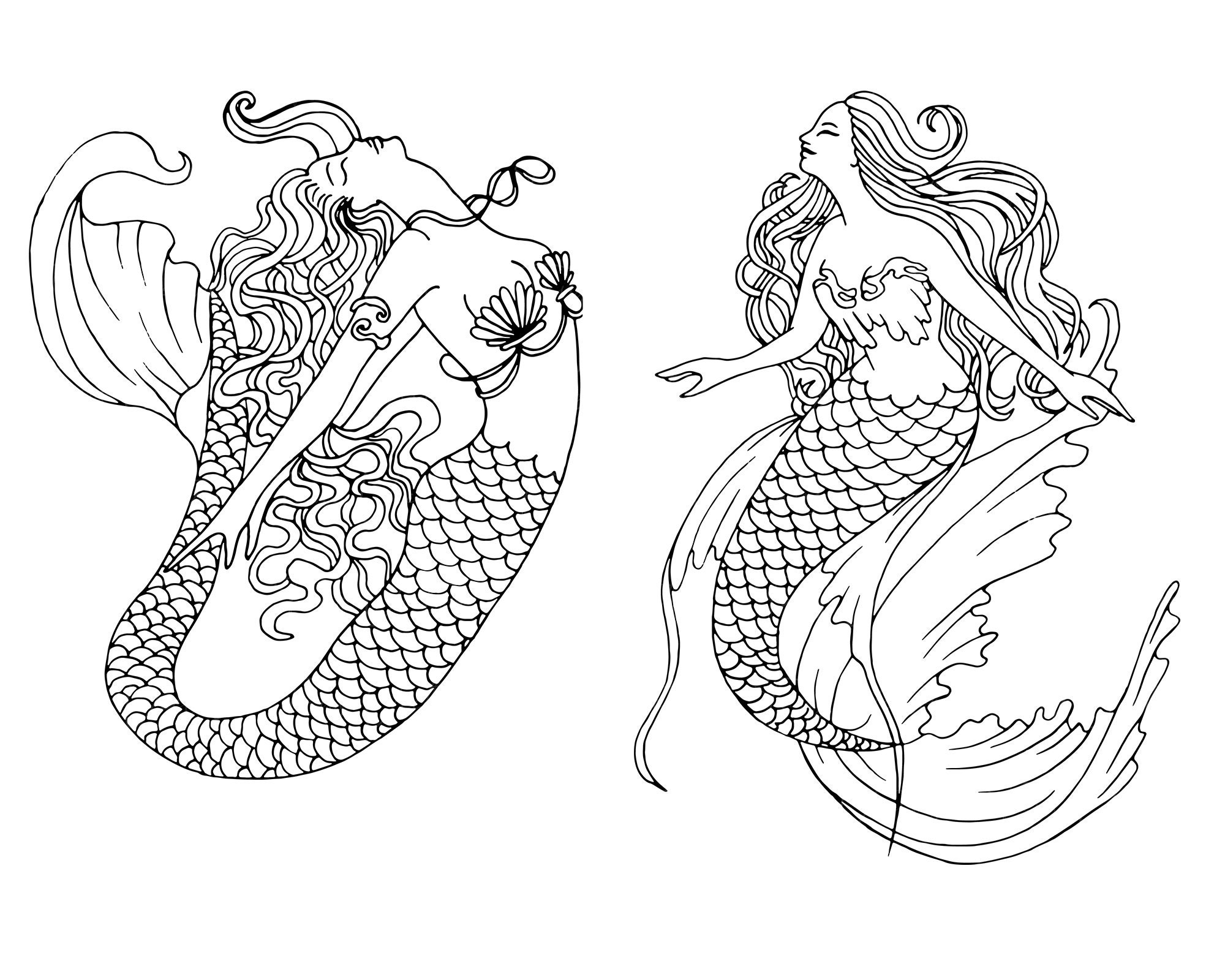 Mermaid Sea SET - Mermaid SVG, Mermaid Clipart, Mermaid Girl Svg ...