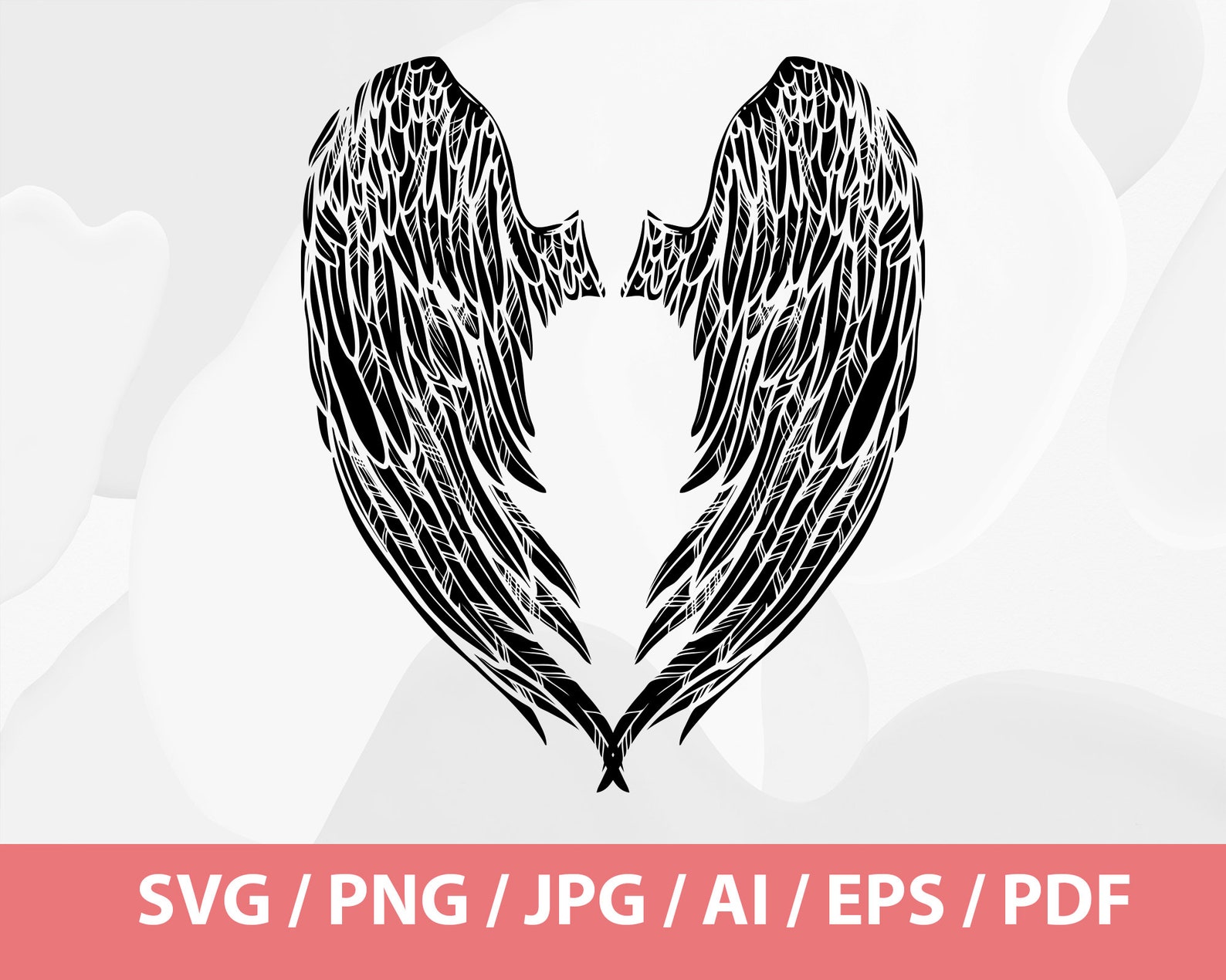 Angel Wings Set 8 Hand Drawn Wings SVG Angel Wings Svg Mom - Etsy