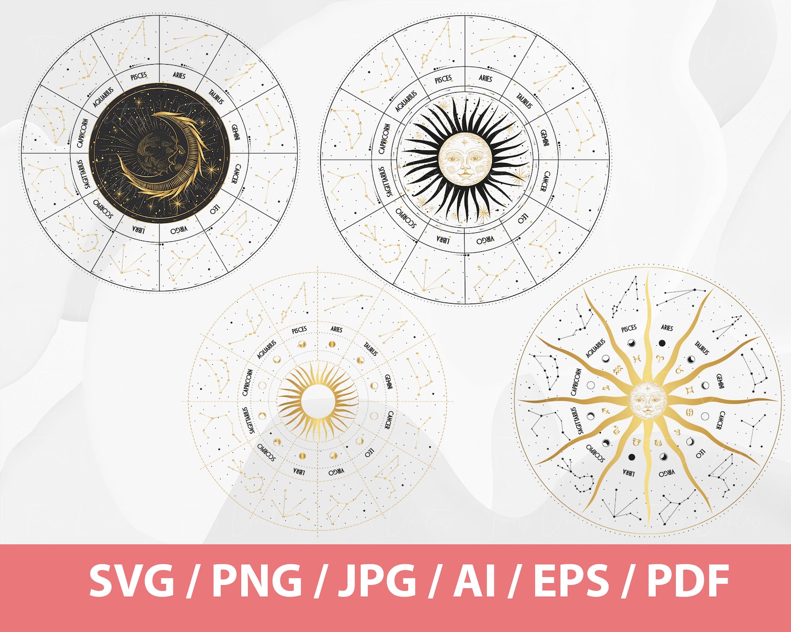 Zodiac Stars SVG - Zodiac Wheel Svg, Astrology Svg, Zodiac Sign Svg ...
