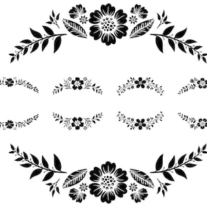 Floral Monogram SVG - Floral Wreath Svg, Floral Divider Svg, Split ...