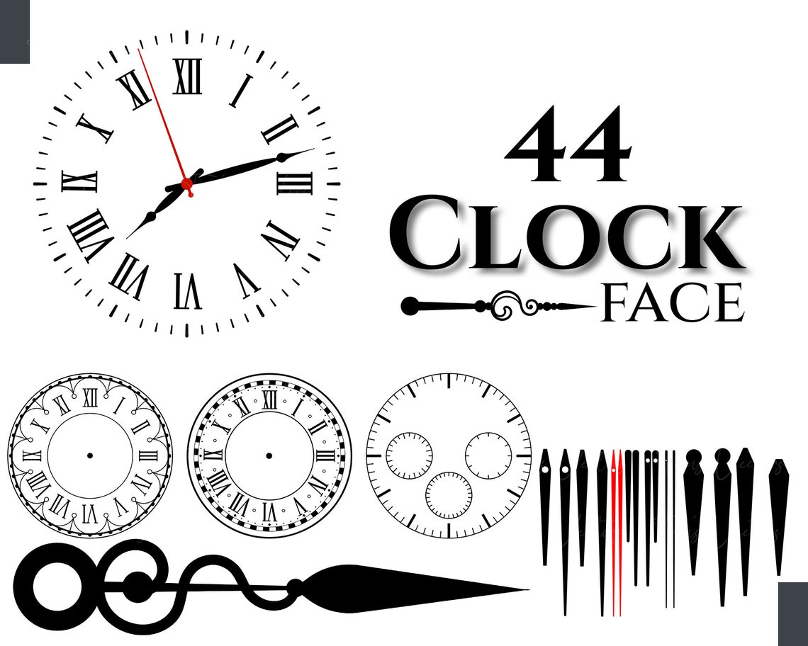 Clock Face Collection Clock Face Svg Clock Face Template - Etsy Australia