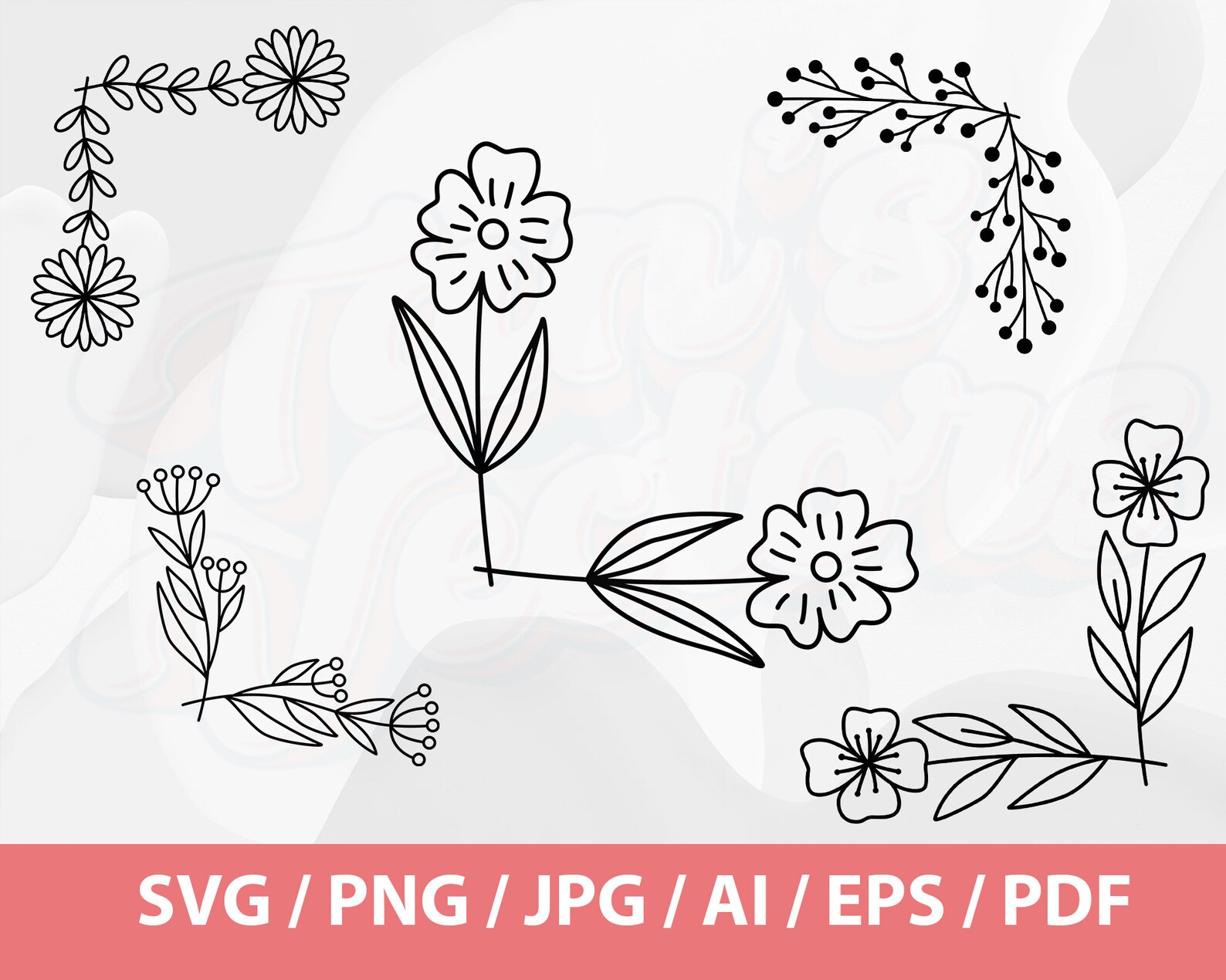 40 Floral Corner Border Element Corner SVG Corner Floral - Etsy