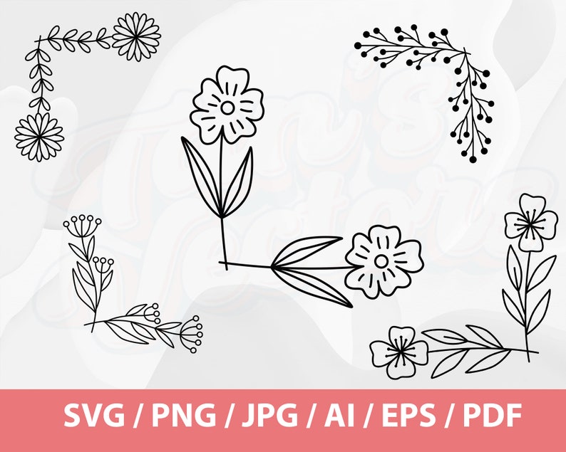 40 Floral Corner Border Element Corner SVG Corner Floral - Etsy