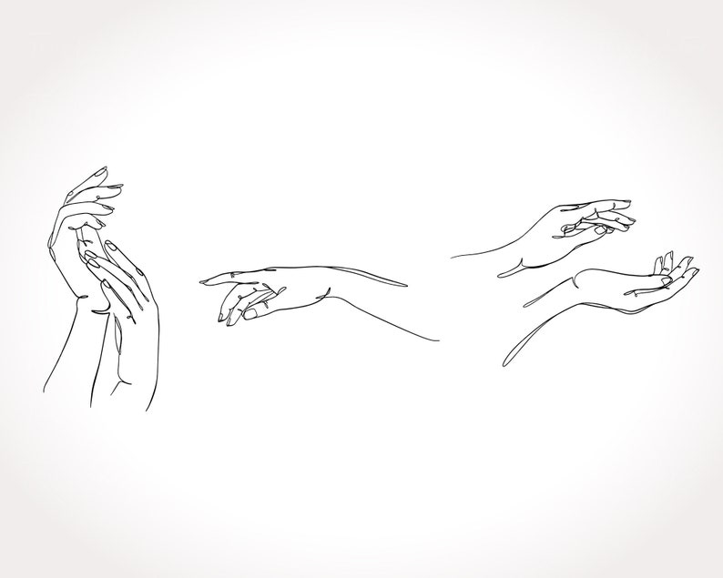 Hand Line Art Collection Hand Svg Minimalist Hand Hand - Etsy