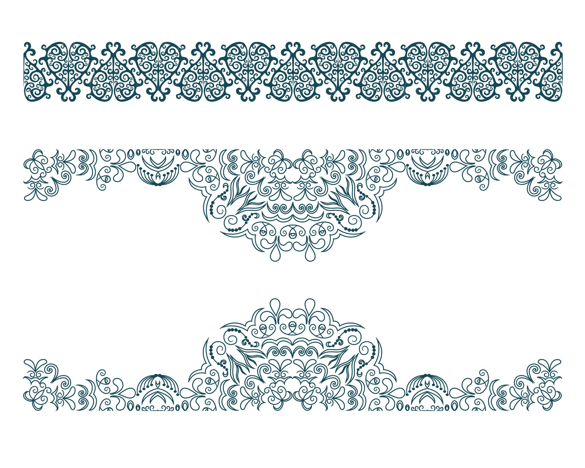 Bordes de adorno de boda SET Borde SVG Ornament svg - Etsy México
