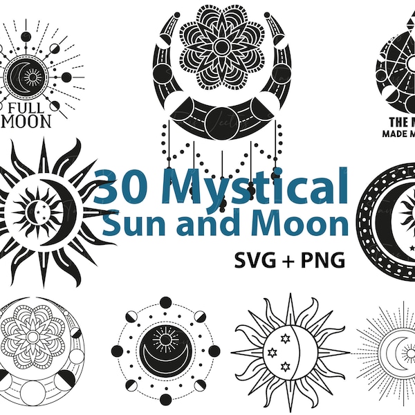 Sun and Moon Svg - Etsy