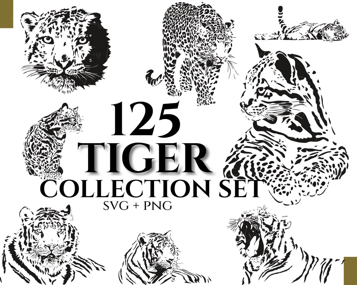 Tiger Collection Set Tiger Svg Tiger Face Svg Baby Tiger - Etsy