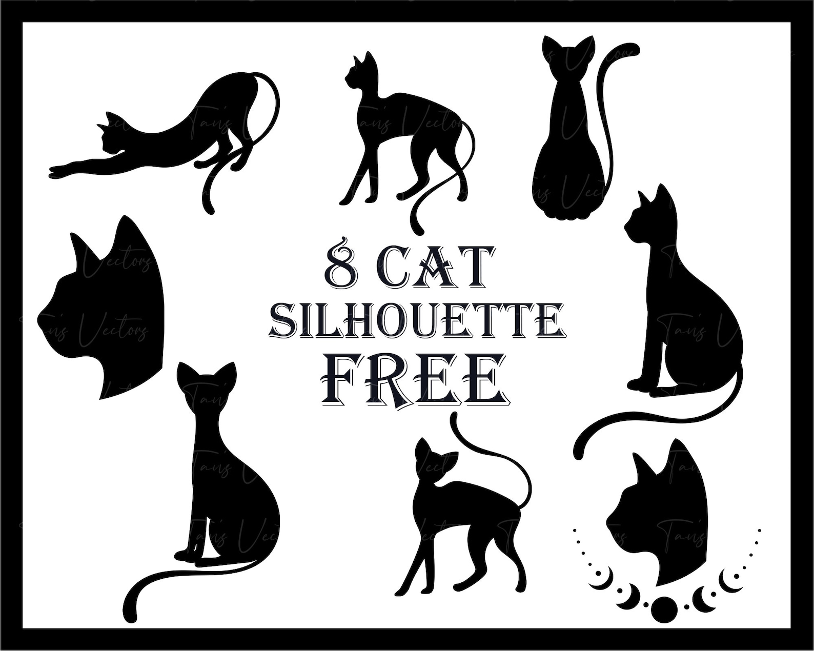 Gold and Black Mystical Cats Cat Tattoo Magical Cat - Etsy