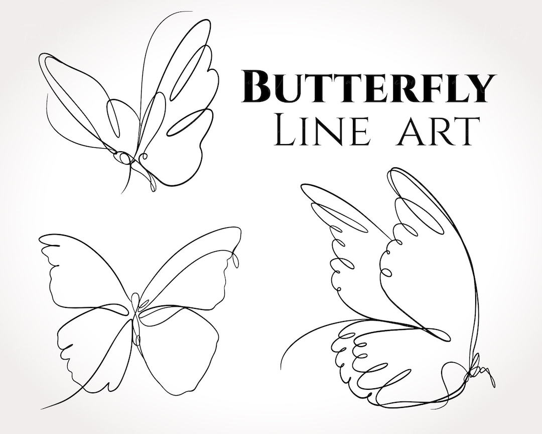 Butterfly Line Art Collection - Butterfly Svg, Minimalist Butterfly ...