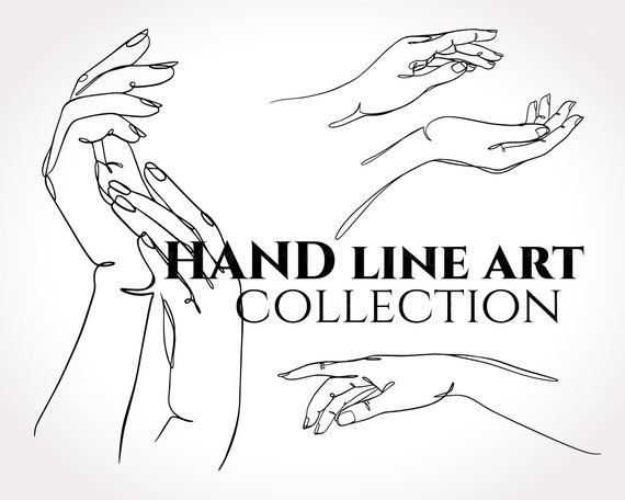 Hand Line Art Collection Hand Svg Minimalist Hand Hand - Etsy