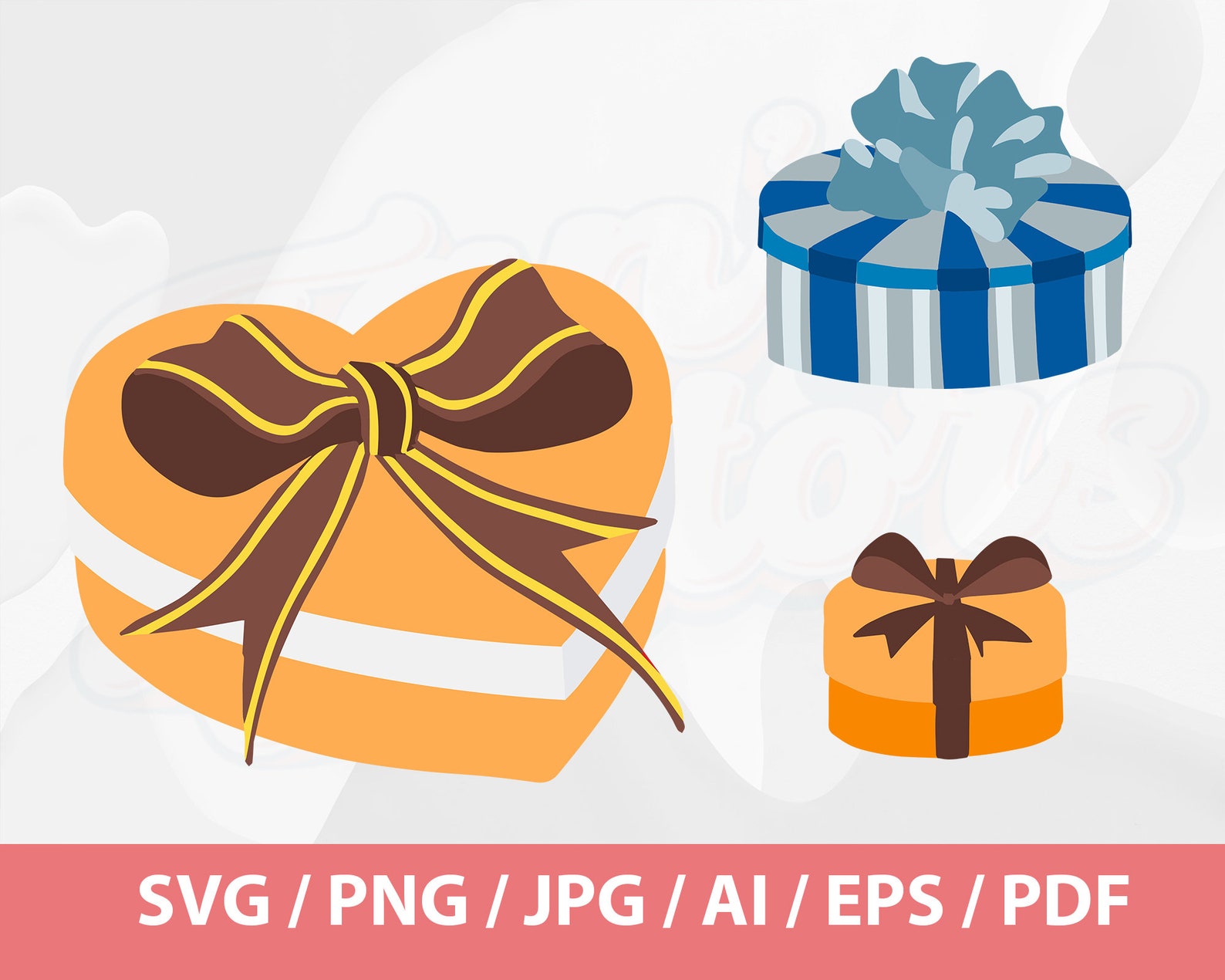 Giftbox Collection SVG Happy Birthday Gift Boxes Christmas - Etsy