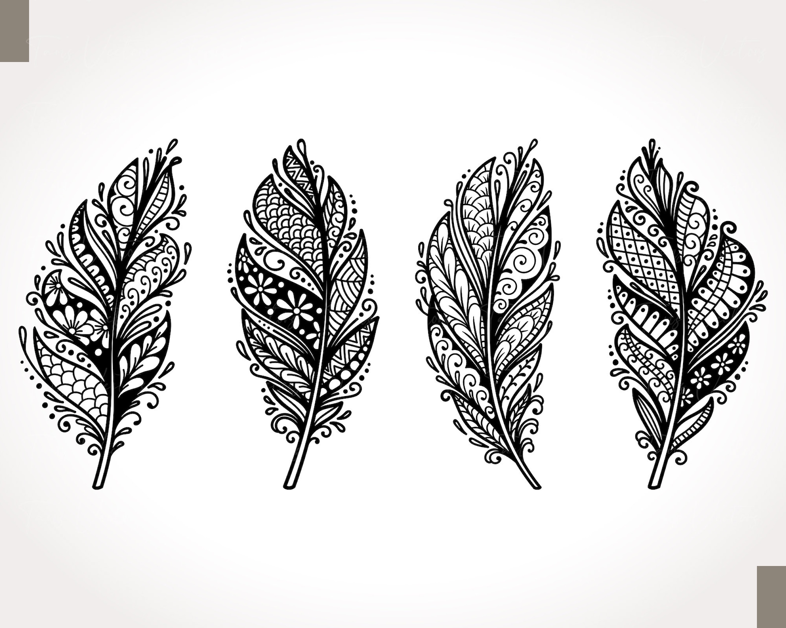 Feather Decorative Mandala SVG Feather Svg Mandala Feather - Etsy