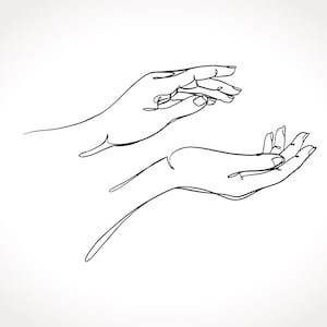 Hand Line Art Collection - Hand Svg, Minimalist Hand, Hand Wall Art ...