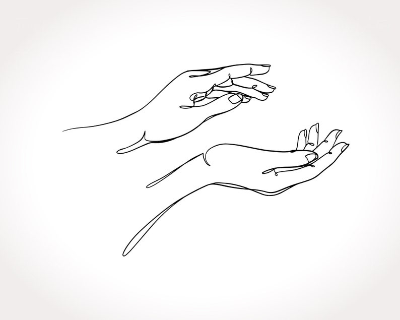 Hand Line Art Collection Hand Svg Minimalist Hand Hand - Etsy