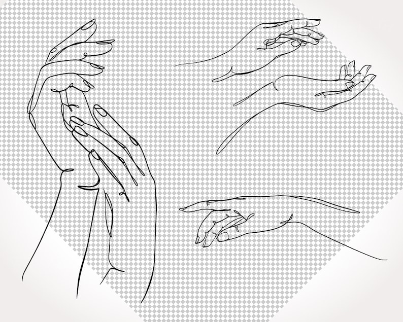 Hand Line Art Collection Hand Svg Minimalist Hand Hand - Etsy