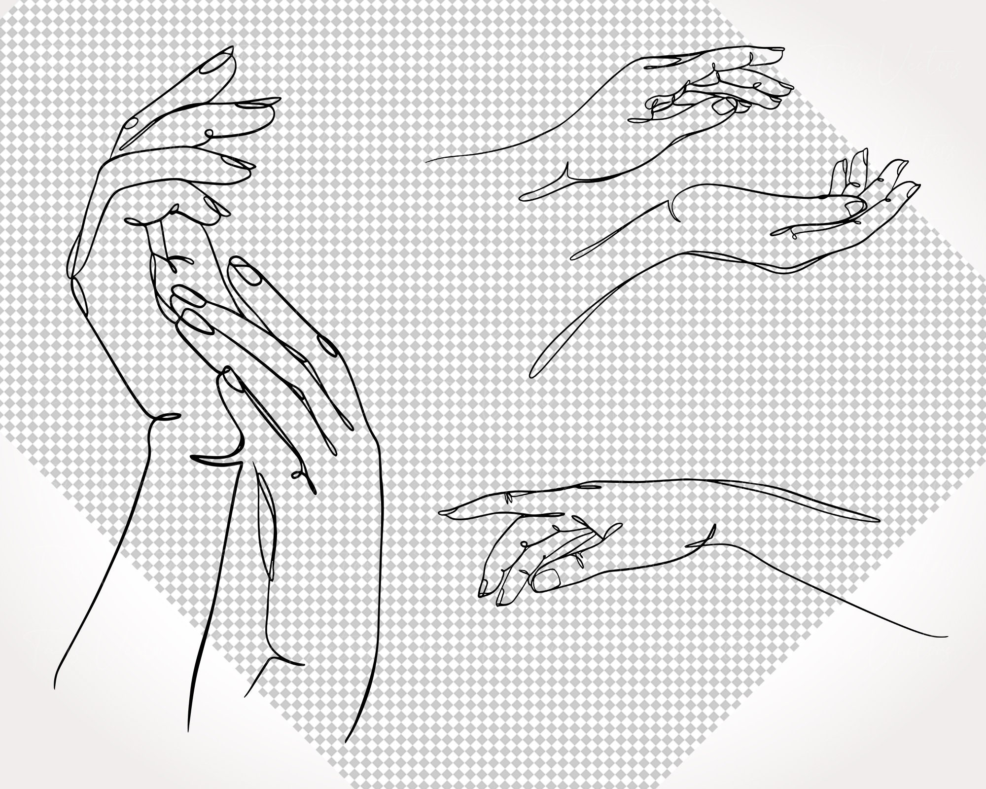 Hand Line Art Collection - Hand Svg, Minimalist Hand, Hand Wall Art ...
