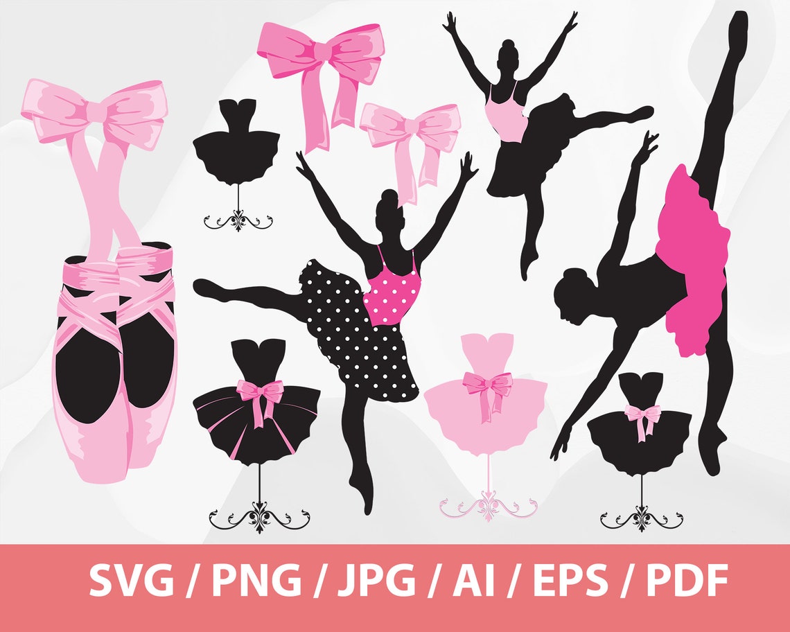 Ballerina SVG - Ballet SVG Bundle, Ballet Silhouette, Ballerina Dress ...