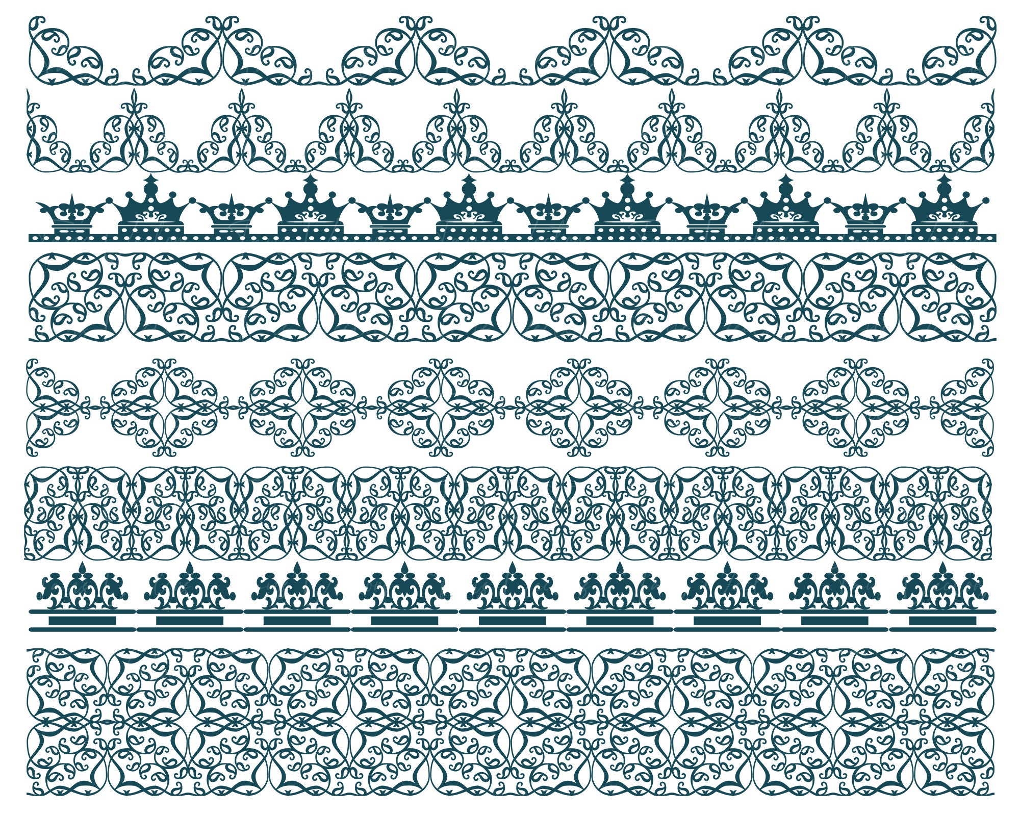 Bordes de adorno de boda SET Borde SVG Ornament svg - Etsy México