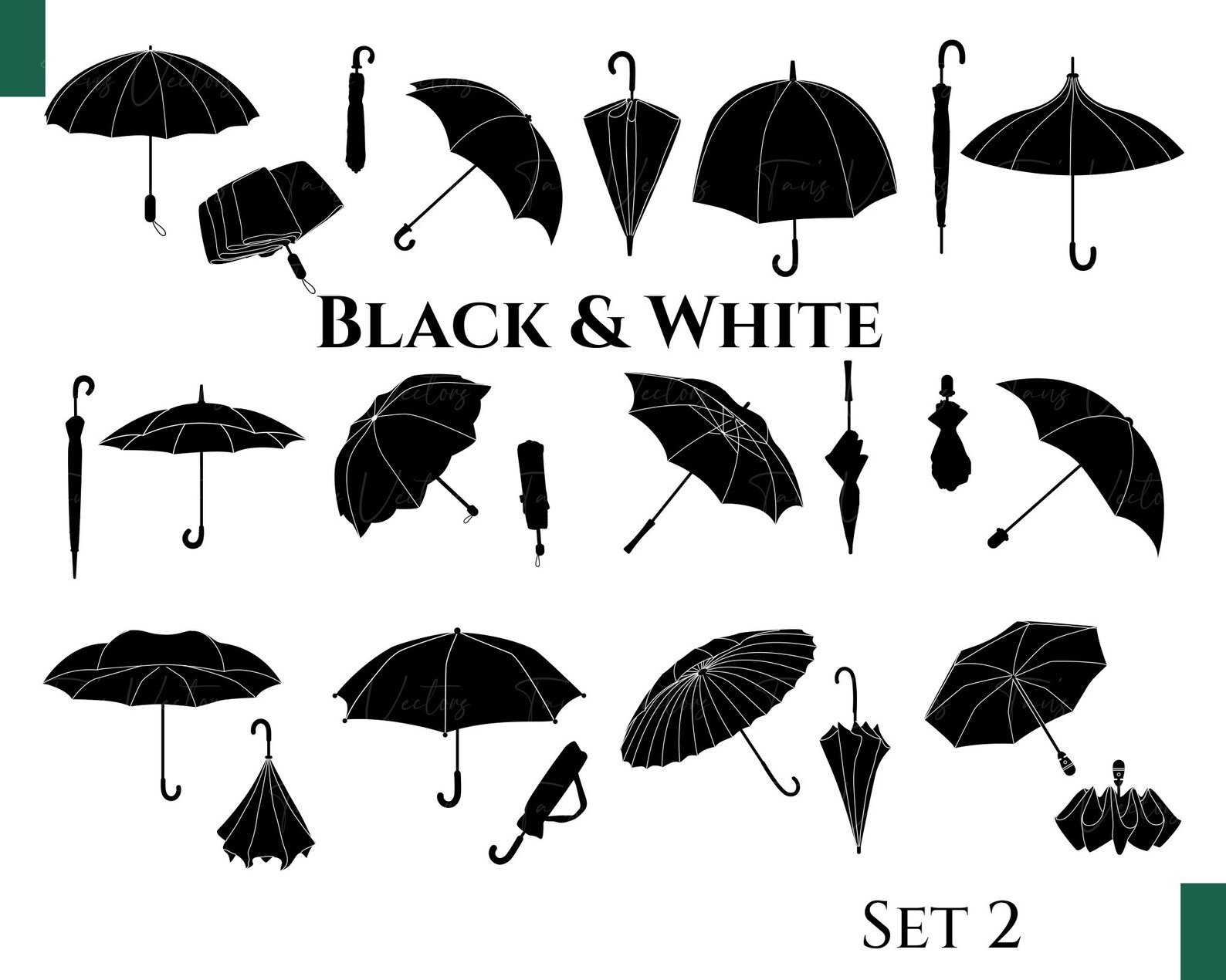 Umbrella Collection SET Umbrella Svg Umbrella Silhouette - Etsy