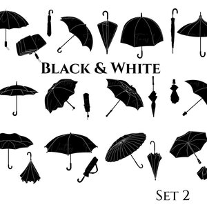 Umbrella Collection SET - Umbrella Svg, Umbrella Silhouette, Editable ...