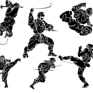 Ninja Warrior Silhouette - Ninja Svg, Ninja Clipart, Ninja Silhouette ...