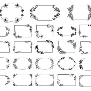 Decorative Frame SVG - Rectangle Frame Svg, Frame Svg, Floral Frame Svg ...