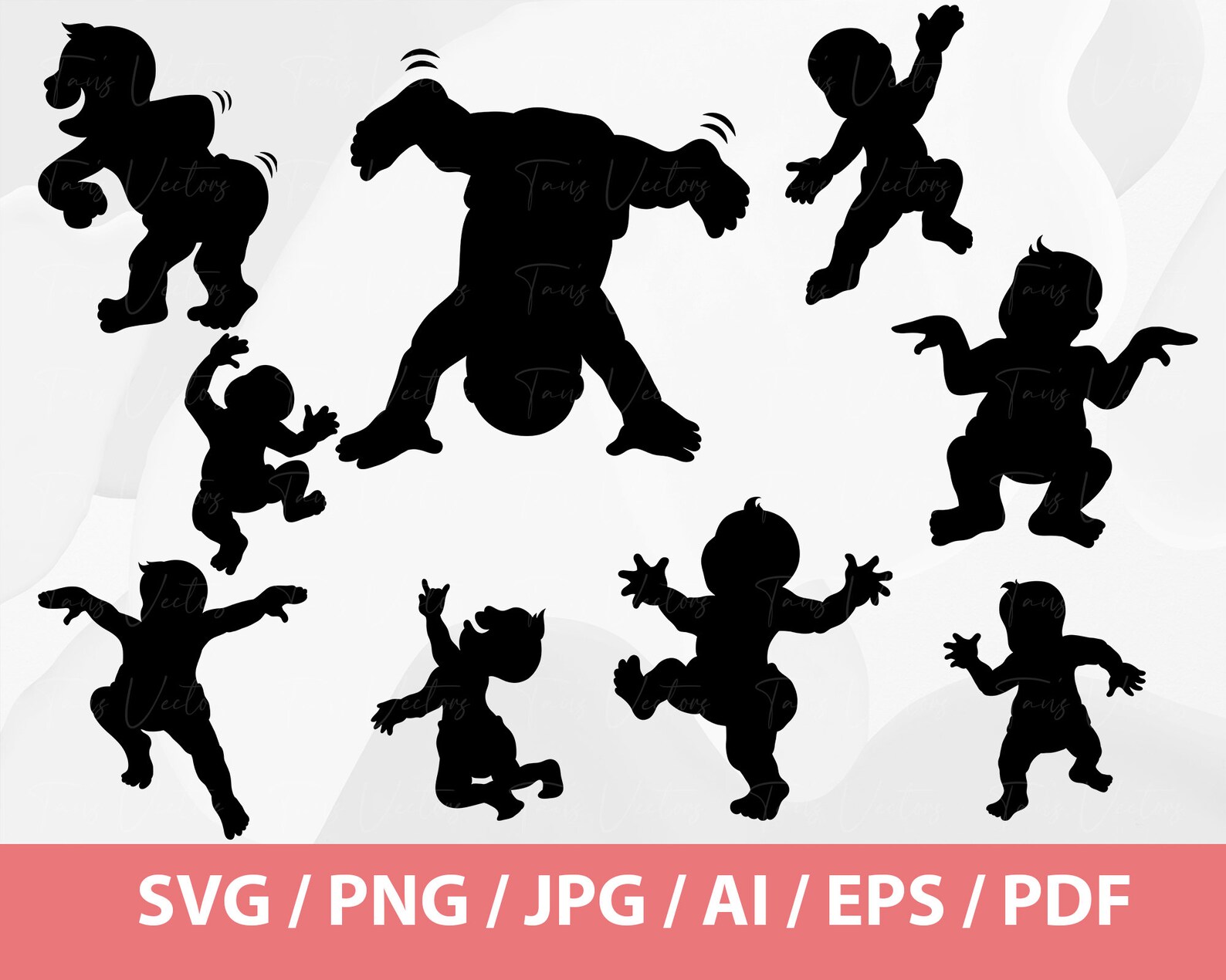 Baby Crawling SVG Baby Dancing Silhouette Baby Svg Baby - Etsy