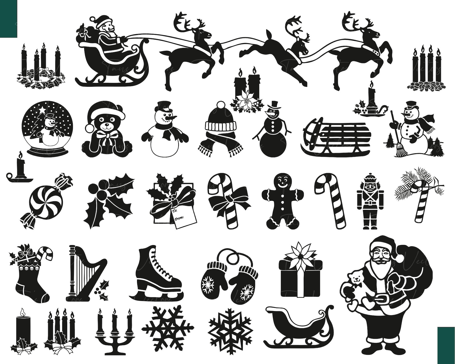 Christmas Elements SVG Christmas Symbols Christmas Clipart - Etsy