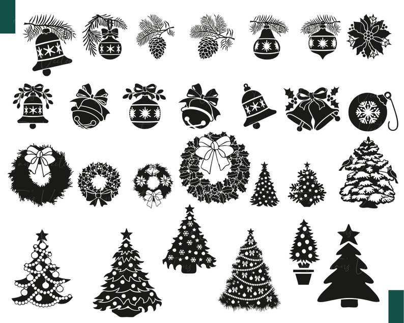 Christmas Elements SVG Christmas Symbols Christmas Clipart - Etsy
