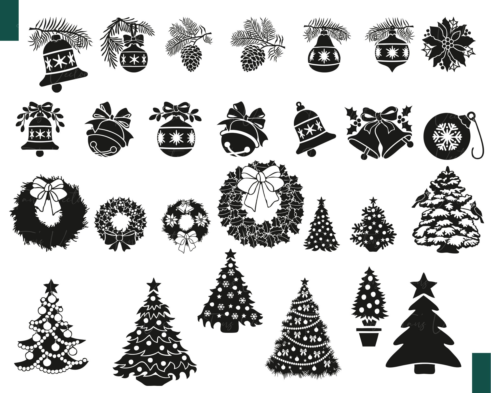 Christmas Elements SVG - Christmas Symbols, Christmas Clipart, Santa's ...