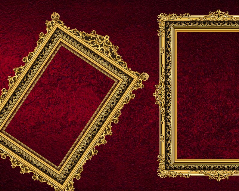 Gold Frames Set Clipart Vintage Antique Ornamental Frames - Etsy