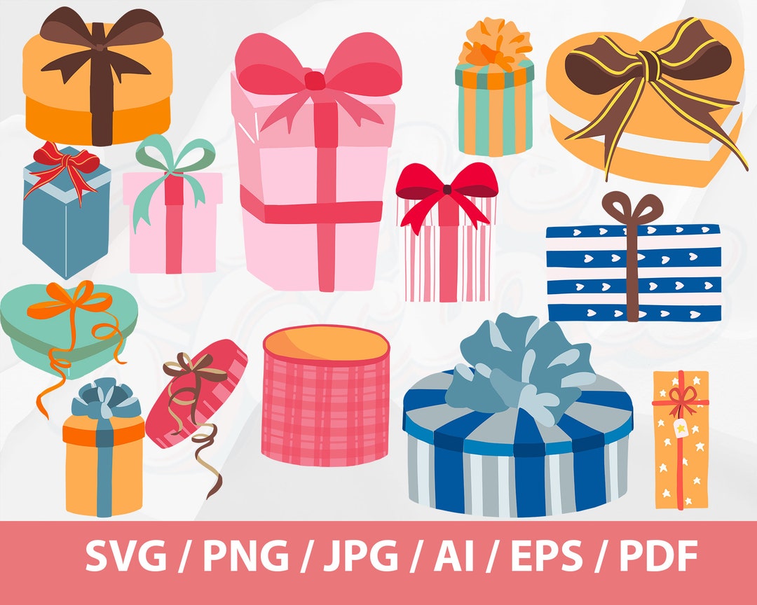 Giftbox Collection SVG - Happy Birthday Gift Boxes - Christmas Gift ...