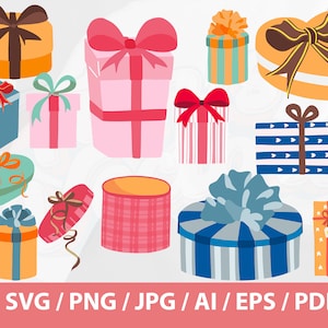 Giftbox Collection SVG - Happy Birthday Gift Boxes - Christmas Gift ...