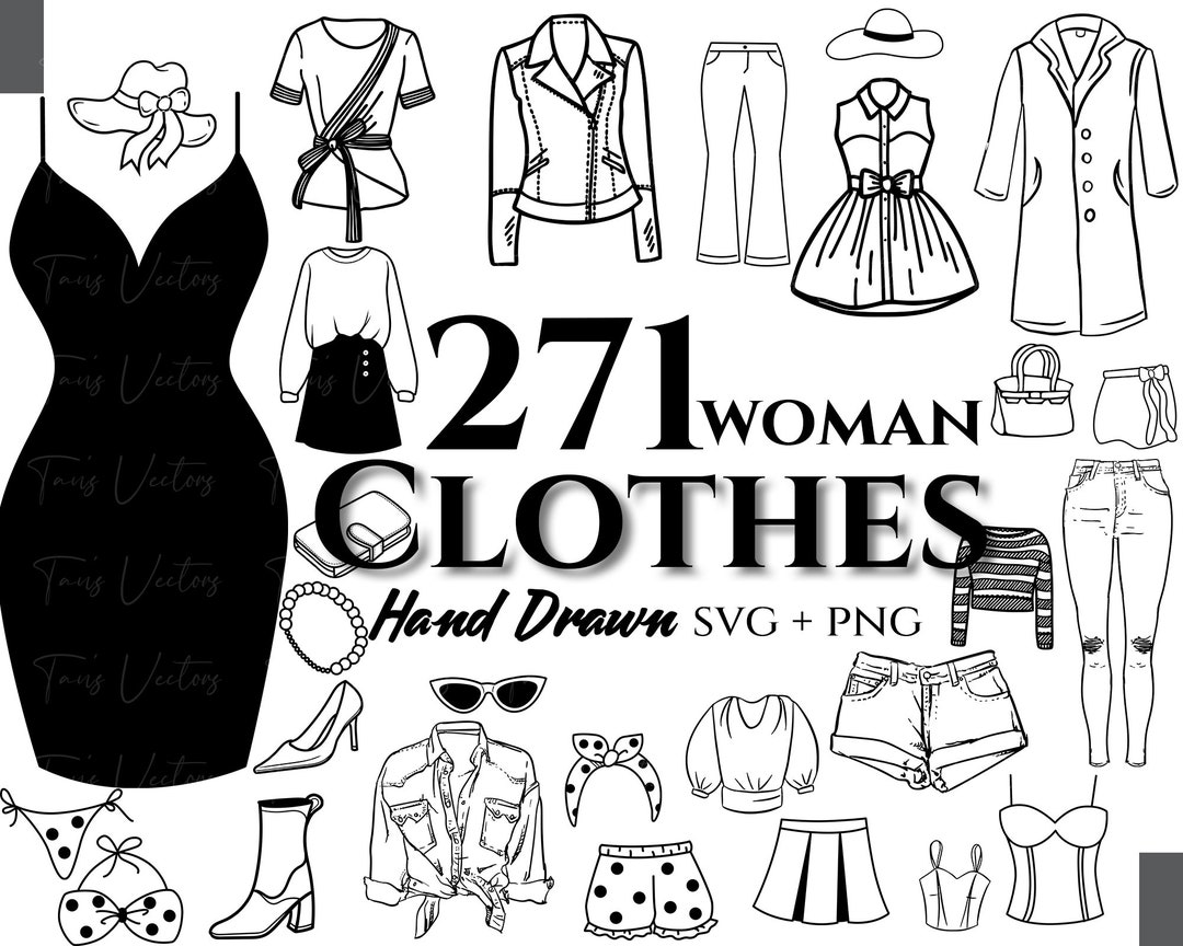 Woman Clothes Collection Set - Clothes Svg, Clothing Svg, Clothes ...