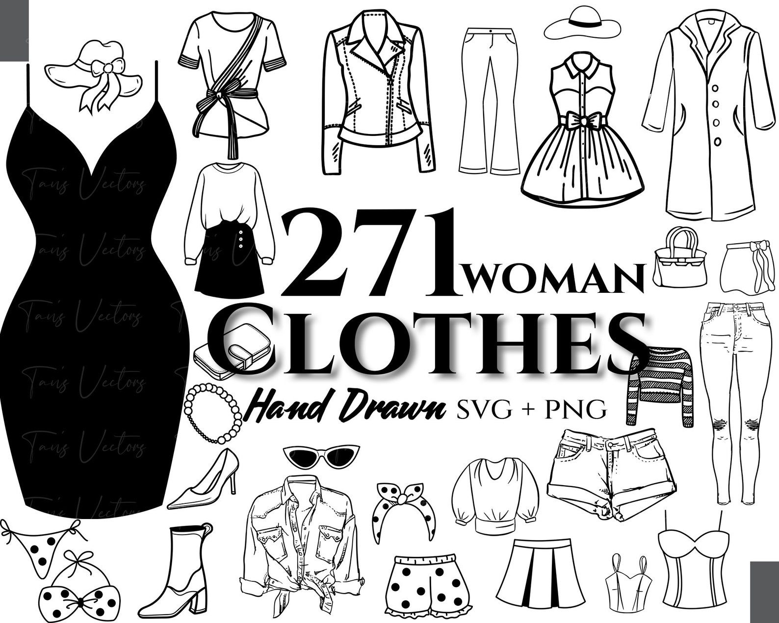 Woman Clothes Collection Set Clothes Svg Clothing Svg - Etsy