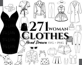 56 Clothing Clipart Bundle Fashion Clipart Underwear - Etsy