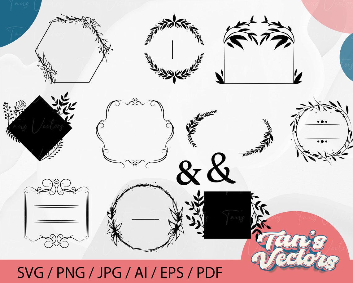 Wedding Monogram Svg Bundle Monogram Svg Split Monogram - Etsy