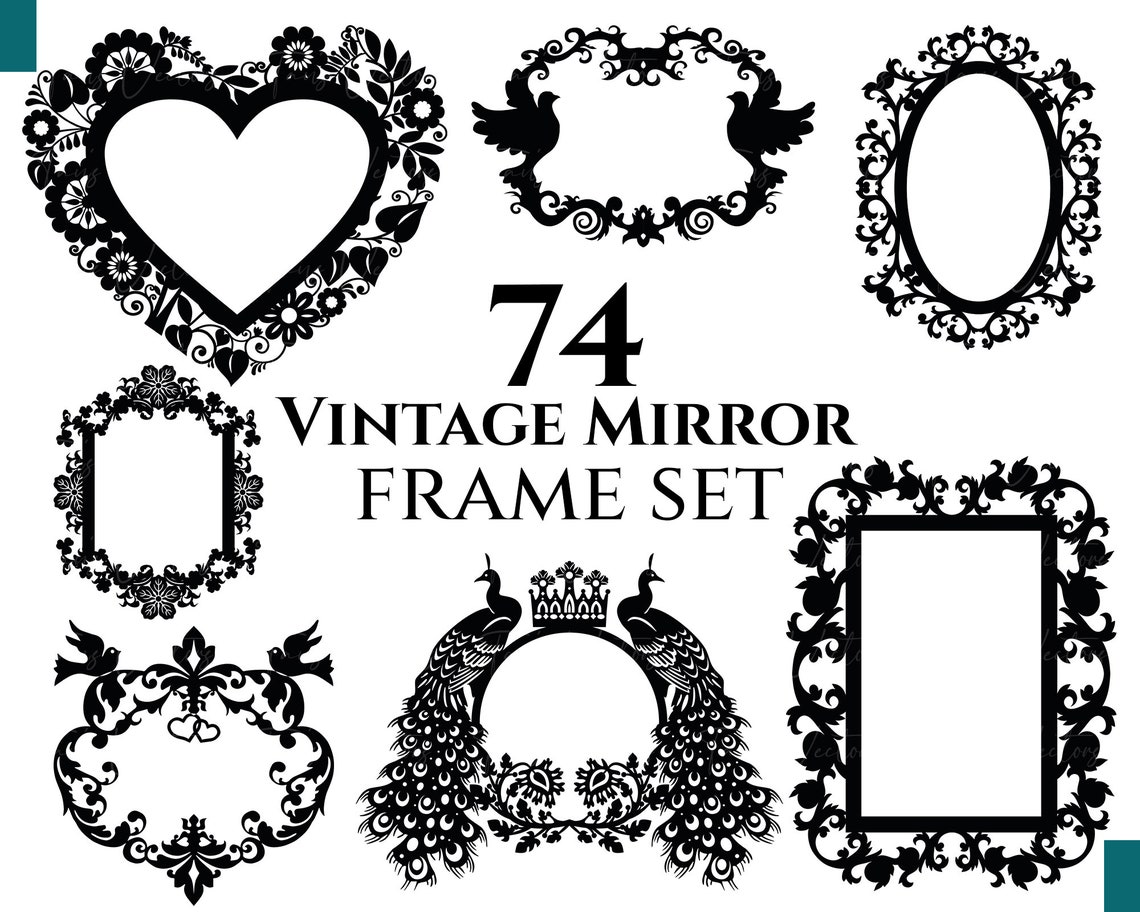 Vintage Mirror Frames Set Mirror Frame Svg Frame Svg - Etsy