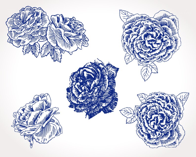 Flowers Collection Set - Flowers Svg, Rose Svg, Floral Svg, Botanical ...