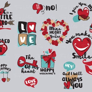 Love Stickers SET 2 - Made With Love Svg Png, Love Design Elements ...