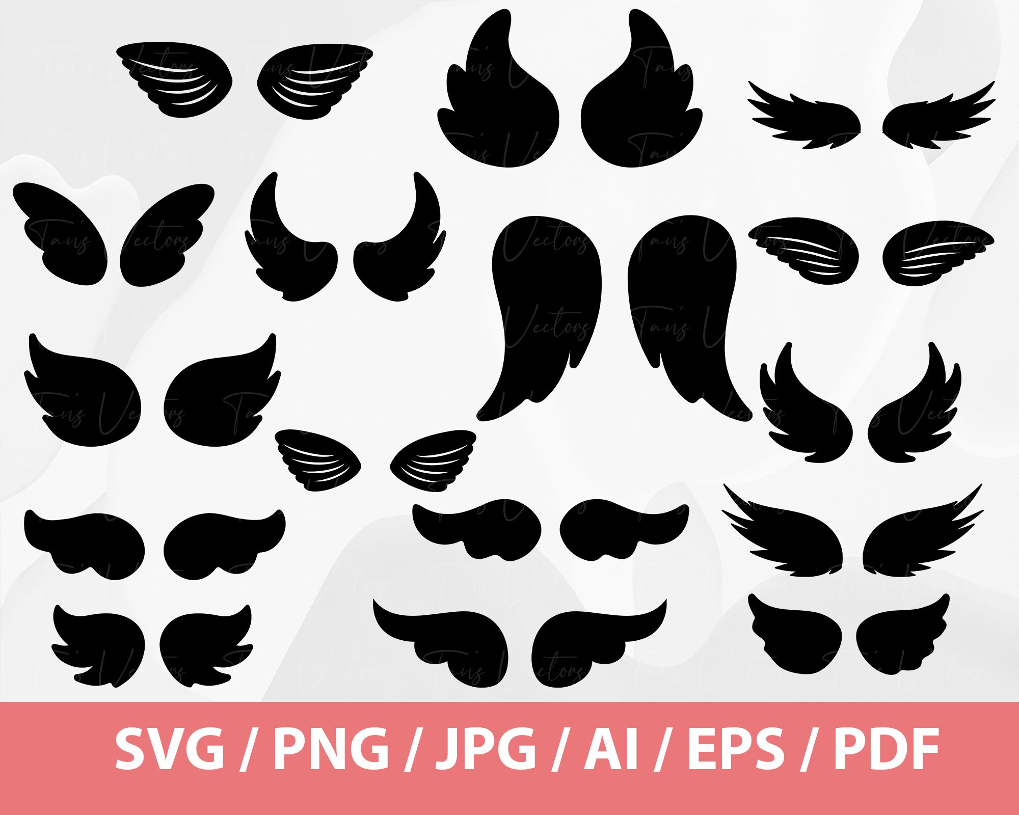Angel Wings Set Wings Svg Angel Svg Angel Wings - Etsy Singapore