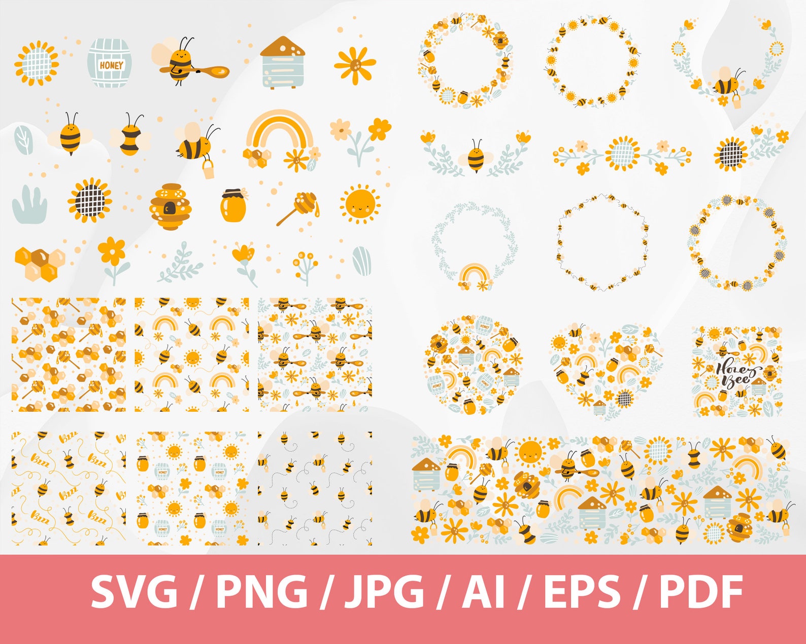 Honey Bee Compositions Bee SVG Bee Svg File Bee Svg - Etsy