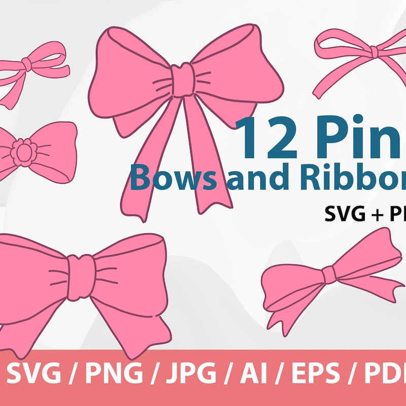 Pink Christmas Bow Svg - Etsy