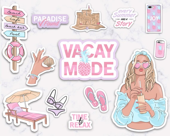 Vacation Stickers Set Every Summer Has a Story Vacay Mode - Etsy