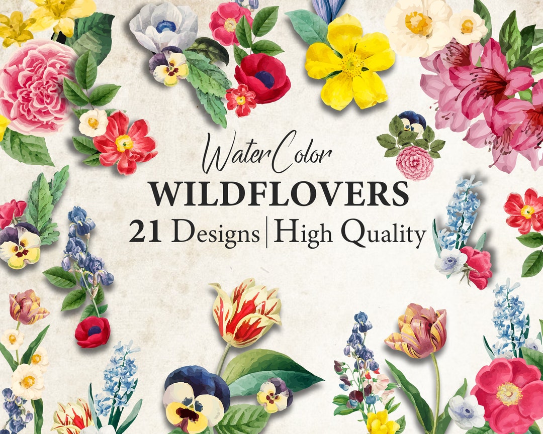 Colorful Wildflowers SVG - Wildflower Svg, Wedding Flower, Bouquet Svg ...