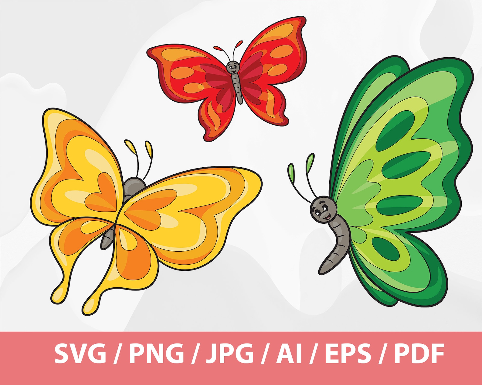 Cute Butterfly Clipart - Spring Bugs, Butterfly Clipart, Butterfly SVG ...